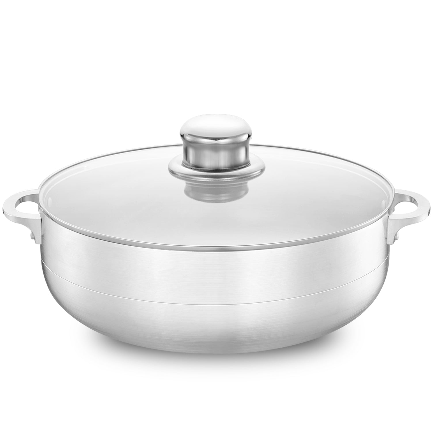 Alpine Cuisine 3-Quart Aluminum Caldero Stock Pot with Glass Lid, Cook