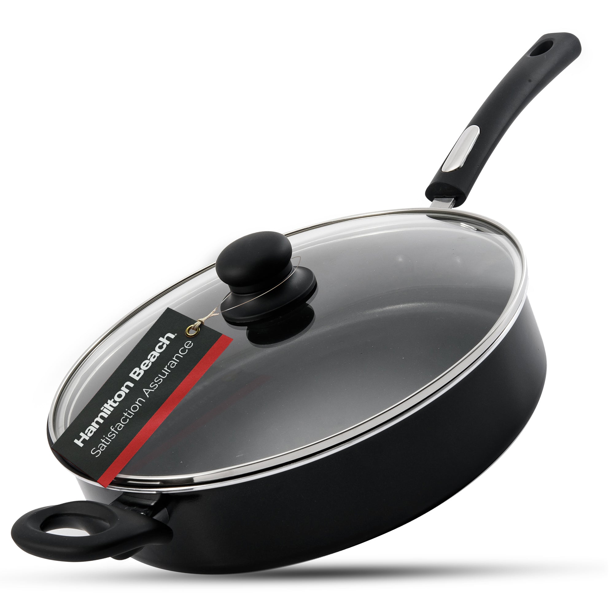 Hamilton Beach Nonstick Covered Saute Pan 11-Inch - Black Aluminum Sau
