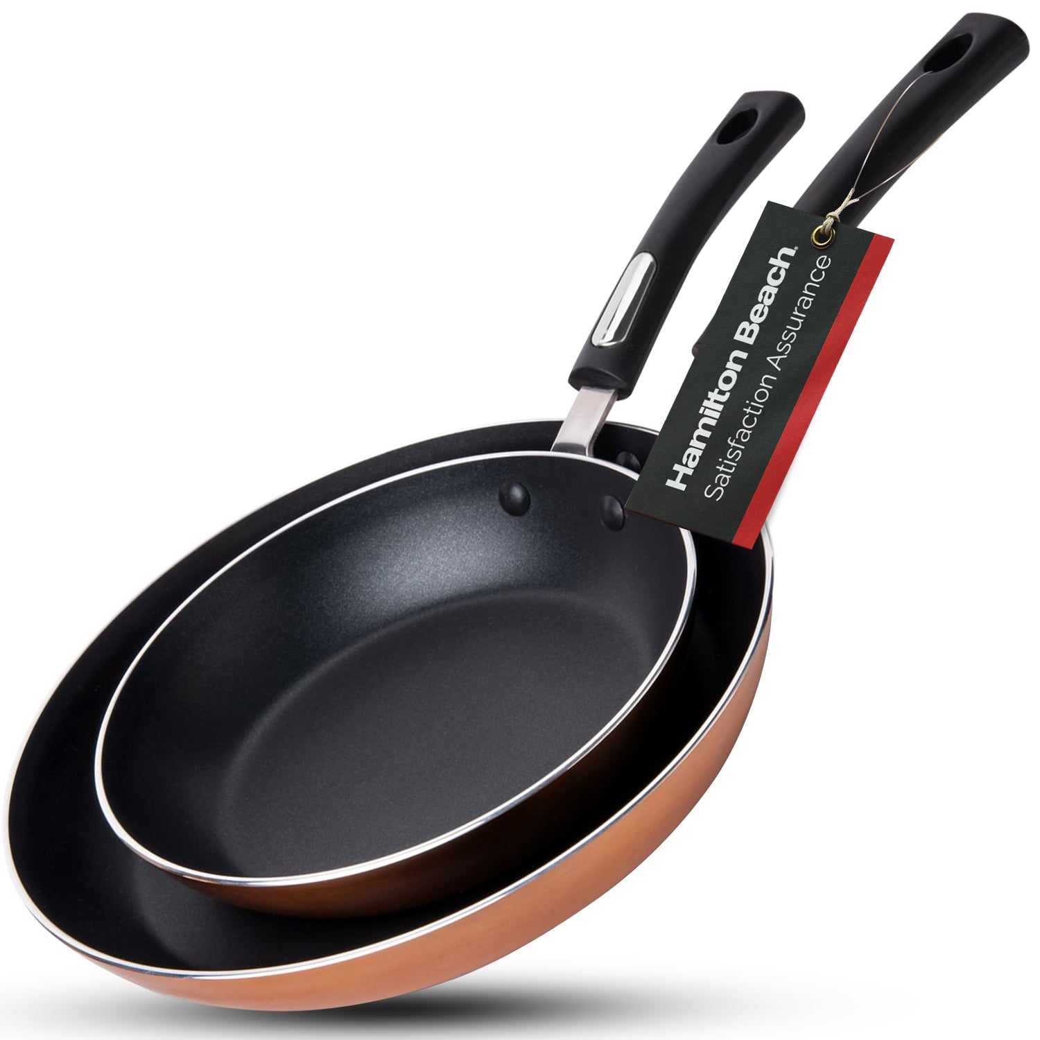 Hamilton Beach Aluminum Fry Pan 2pc Set 9 & 11 Inch with Riveted Fixed