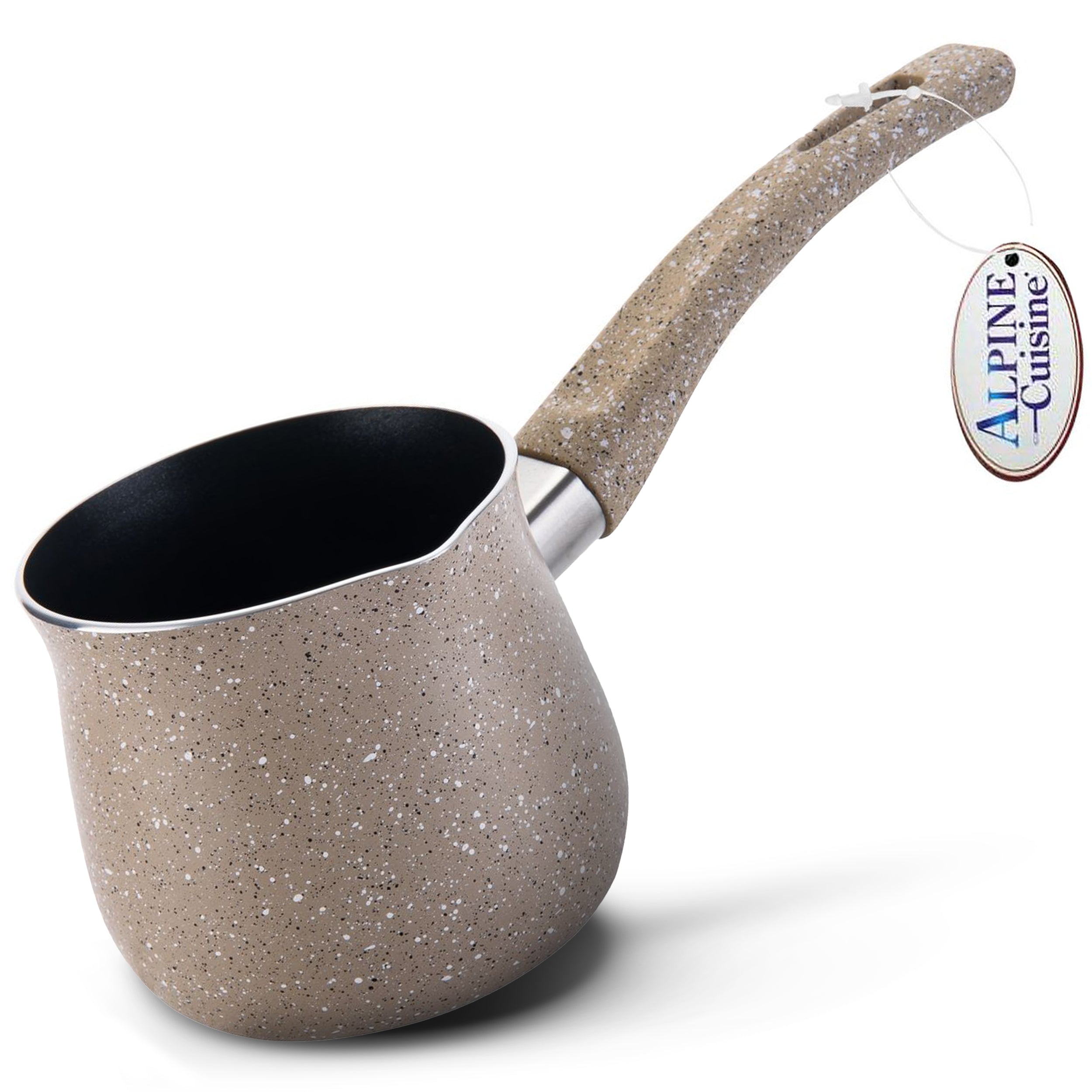 Alpine Cuisine Coffee Warmer 28oz Nonstick Coating, Marble Cream with