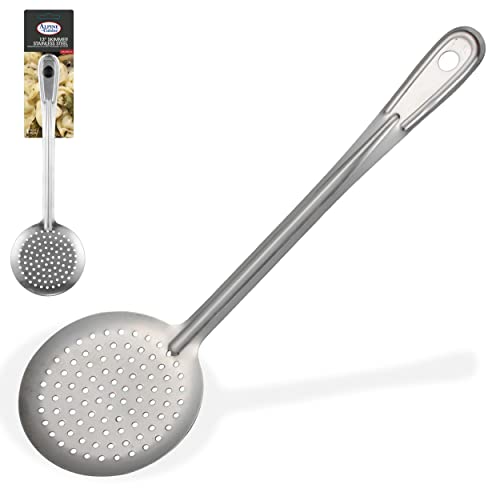 Alpine Cuisine Stainless Steel Skimmer Spoon 13 Inch - Rustproof, Inte
