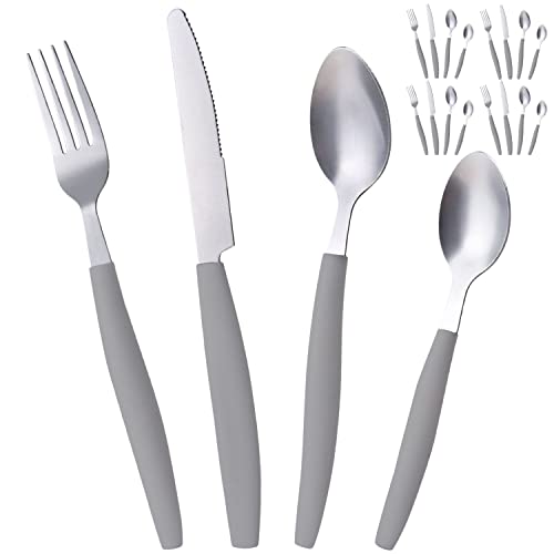 ALPINE CUISINE Flatware Set 16 Piece Service for 4, Stainless Steel Fl