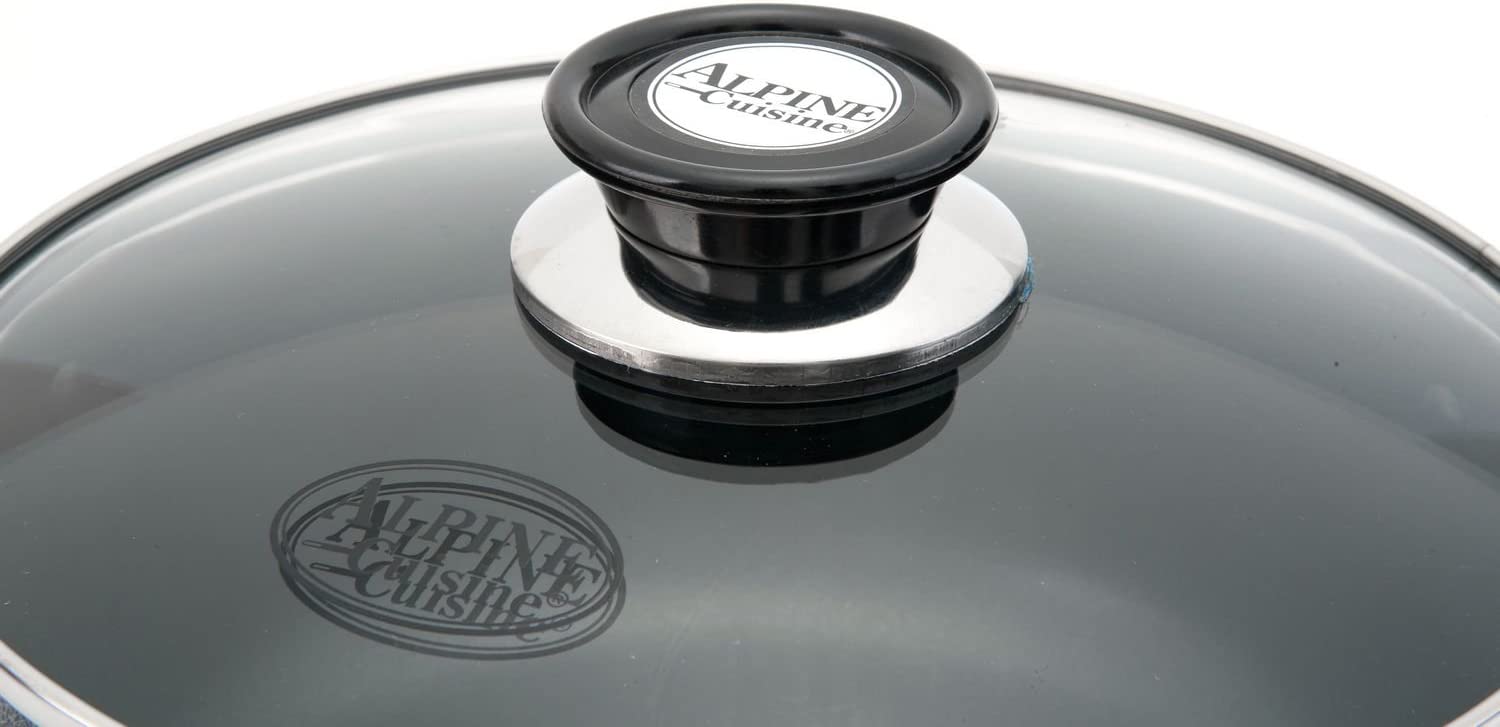 Alpine Cuisine Aluminum Cookware Set 7 Pc Set, Nonstick Coating Saucep