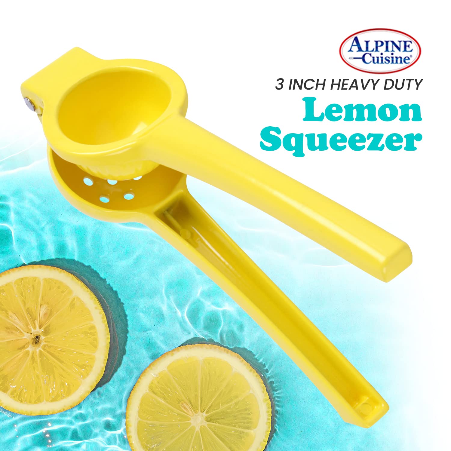 Alpine Cuisine Lemon Squeezer Heavy Duty 2.95IN - Handheld Aluminum Ci
