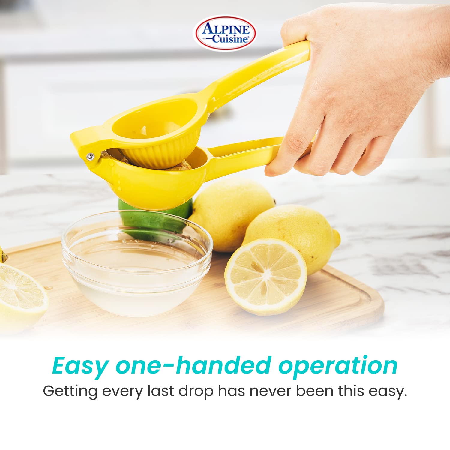 Alpine Cuisine Lemon Squeezer Heavy Duty 2.95IN - Handheld Aluminum Ci