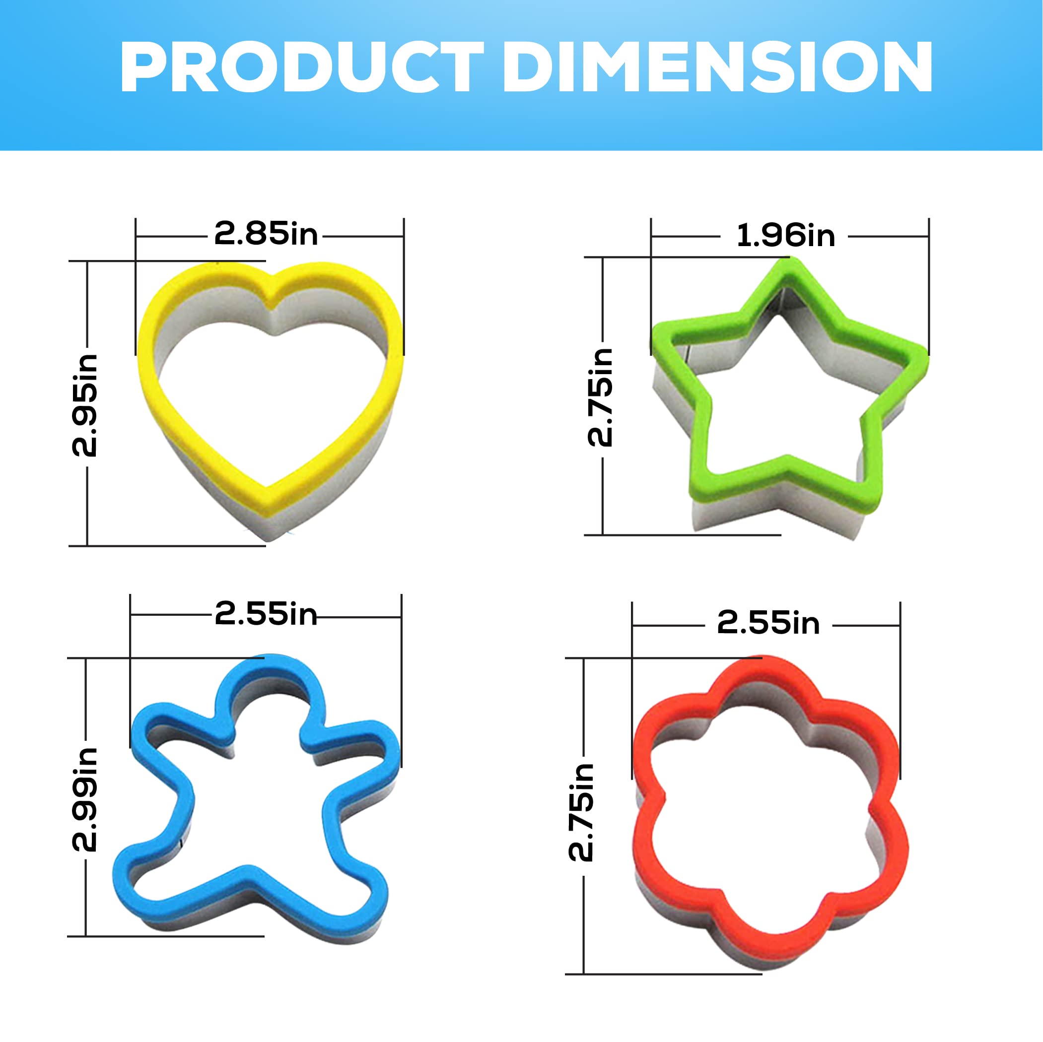 Alpine Cuisine Cookie Cutter, Stainless Steel & Silicone, Strong & Dur